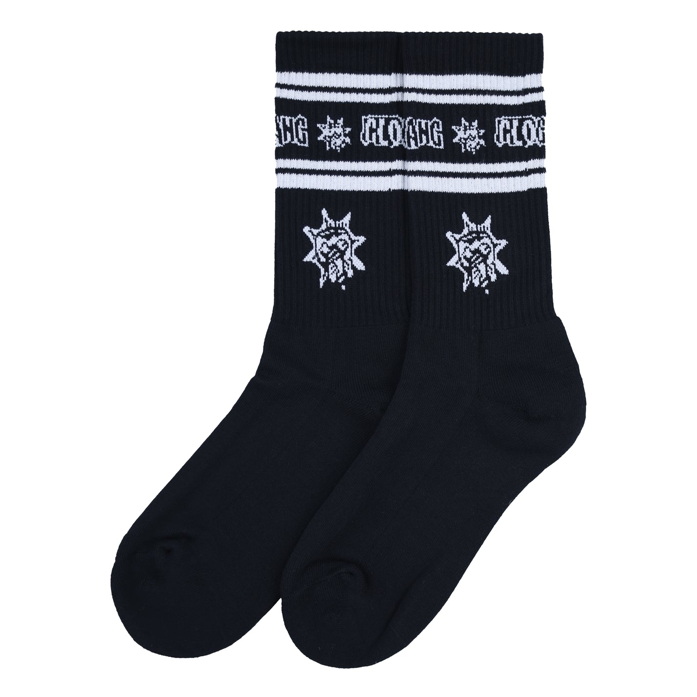 Glo Gang Logo Stripe Socks (Black)
