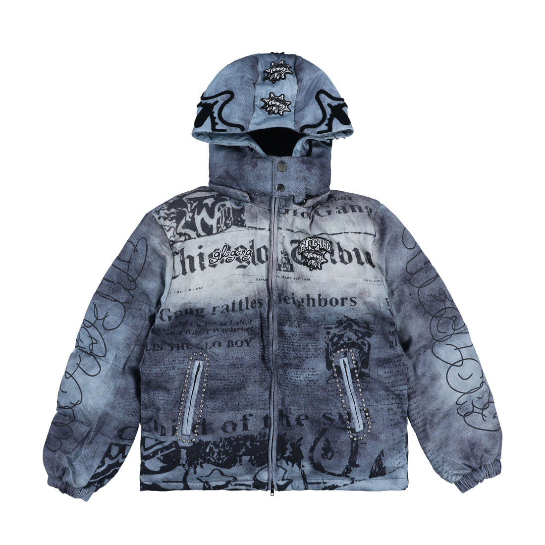 Glo Tribune Puffer Jacket (Washed Denim)